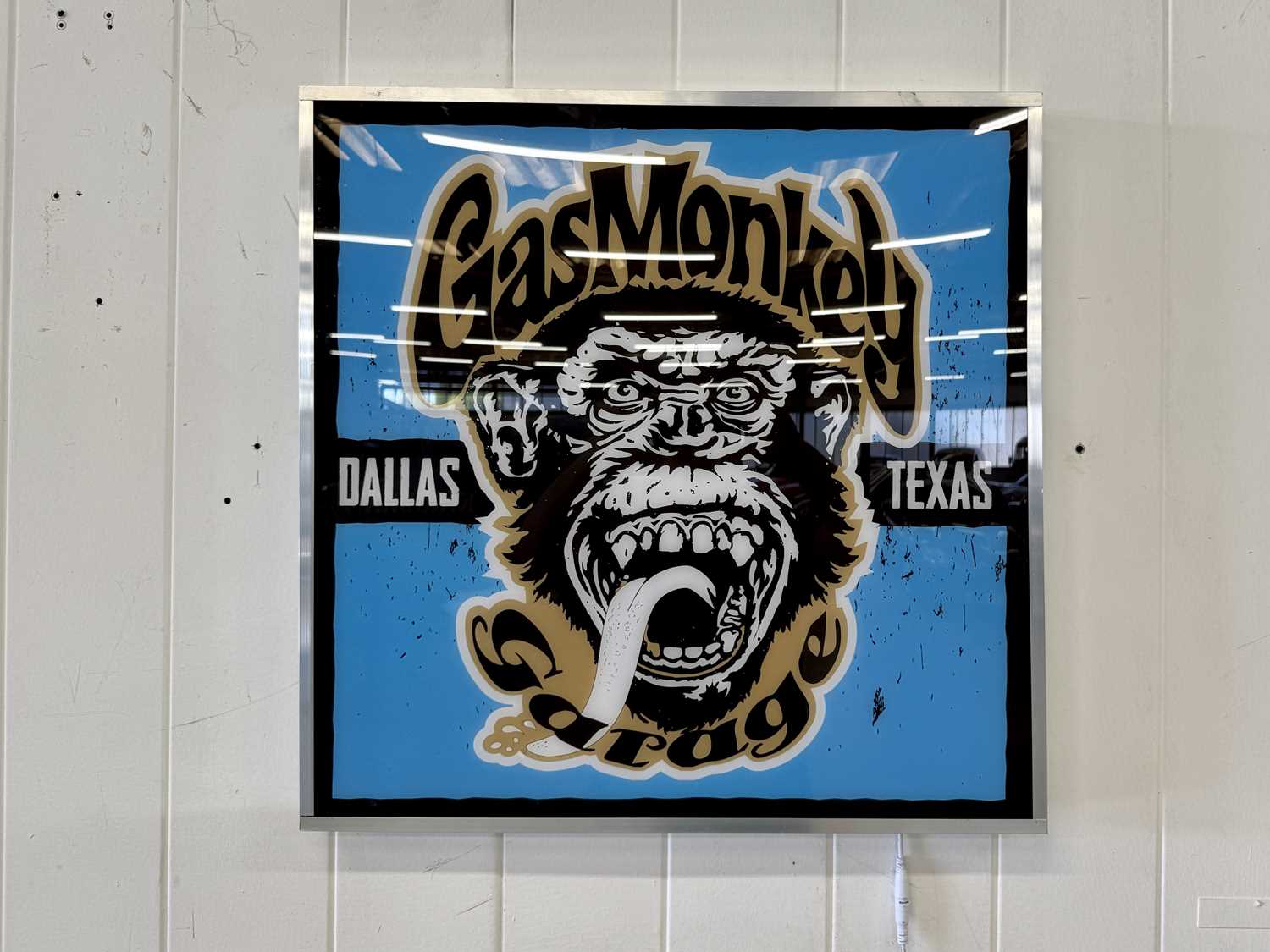 Lot 92 - Illuminated Square Garage Sign - Gas Monkey