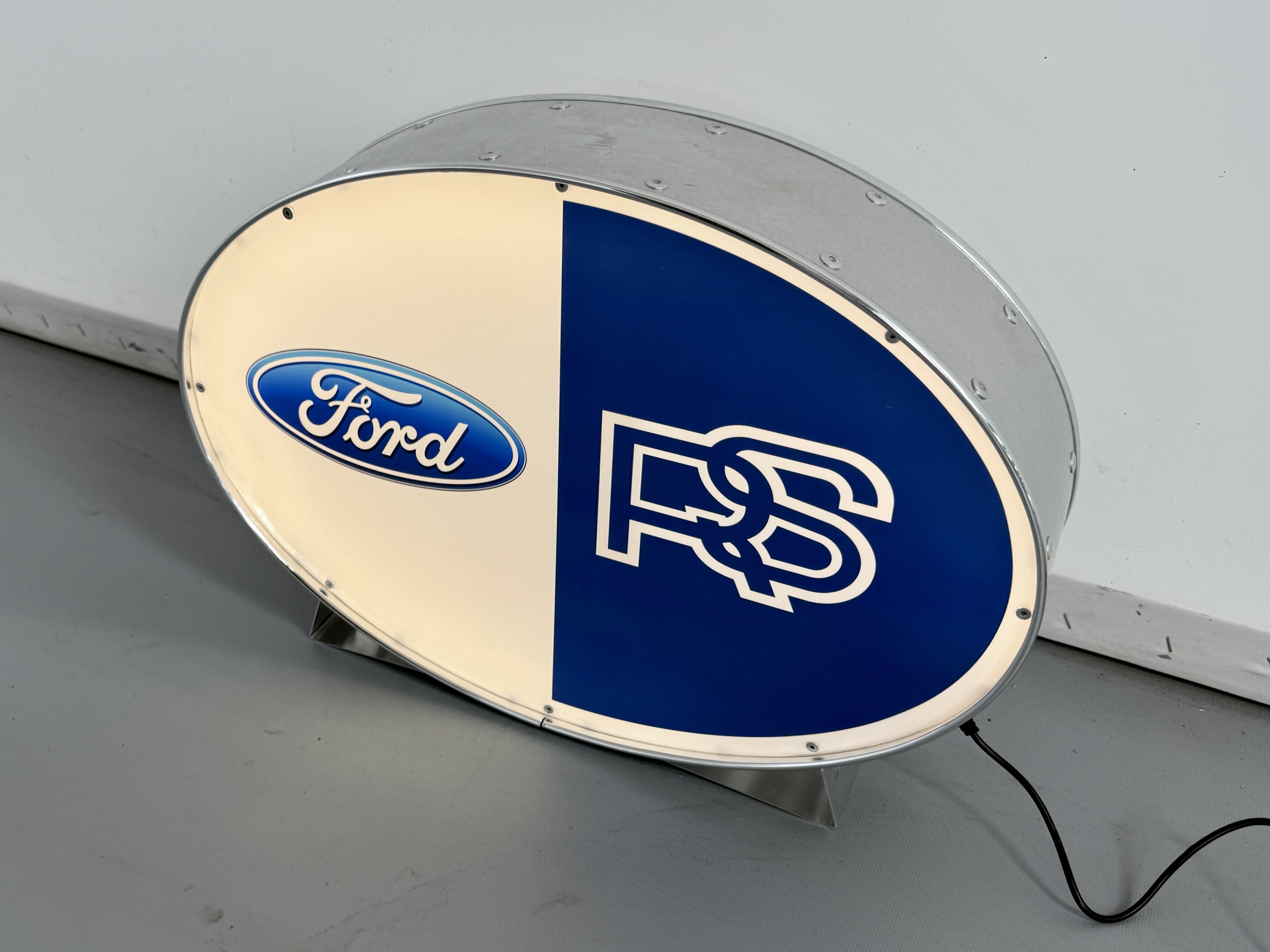 Lot 18 - Oval Illuminated Garage Sign - Ford RS - NO
